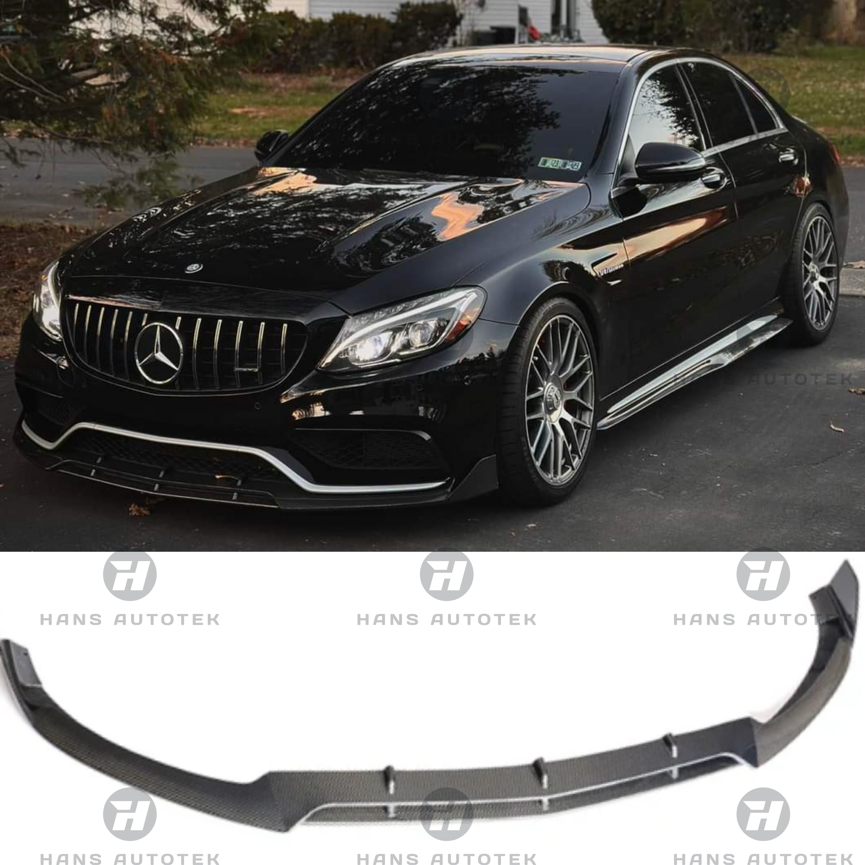 BRABUS Style Carbon Fiber Front Lip for Mercedes-Benz C63S AMG W205 C2 ...